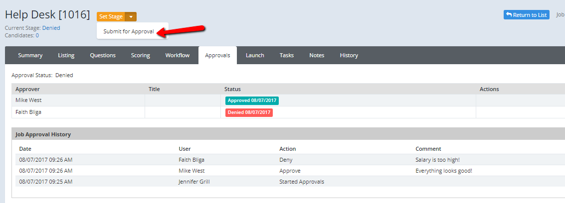 Job Requisition Approval