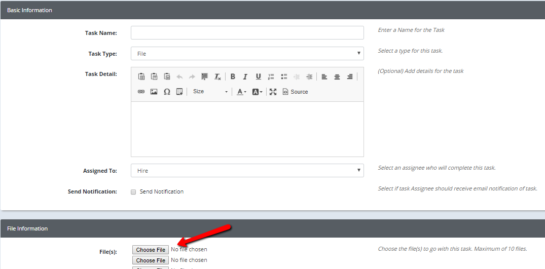 Hire Detail Page in ApplicantStack Onboard