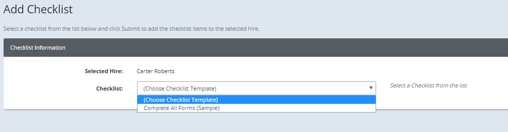 Hire Detail Page in ApplicantStack Onboard