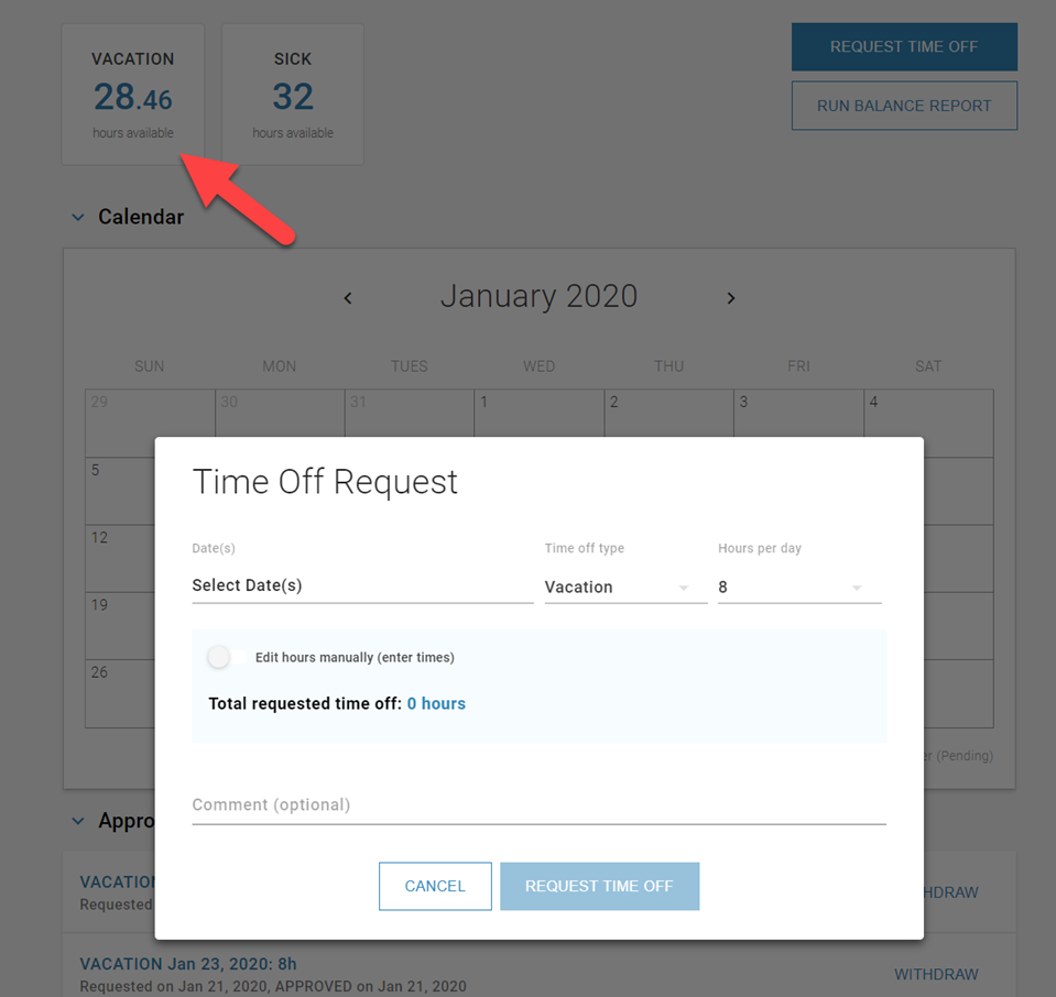 Check Your Time Off Balance