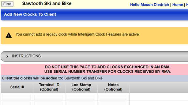Add a Basic Clock to TimeWorksPlus