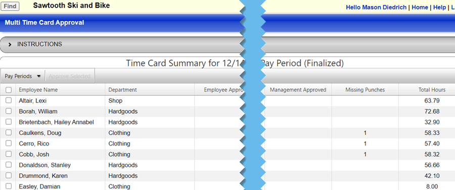 Multi Time Card Approval