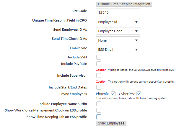 CyberPay - TimeWorksPlus Integration