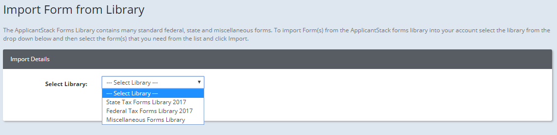 Library Tab in ApplicantStack Onboard
