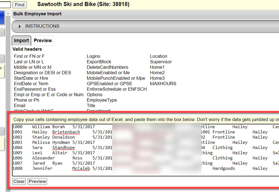 Bulk Employee Import - TWP