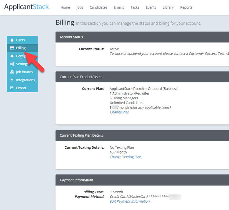 Change Your Billing Info and Plan