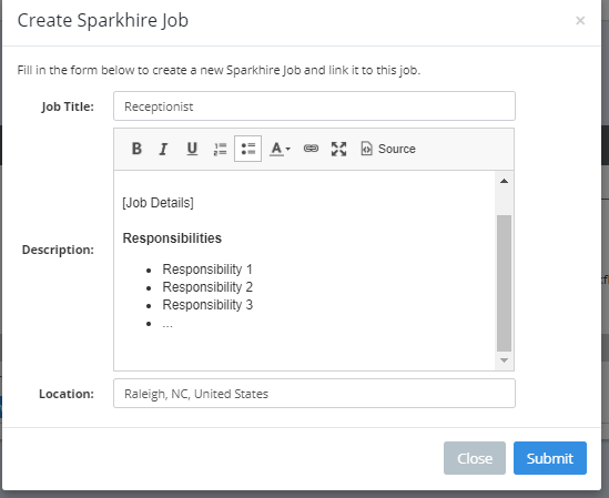 Spark Hire Integration