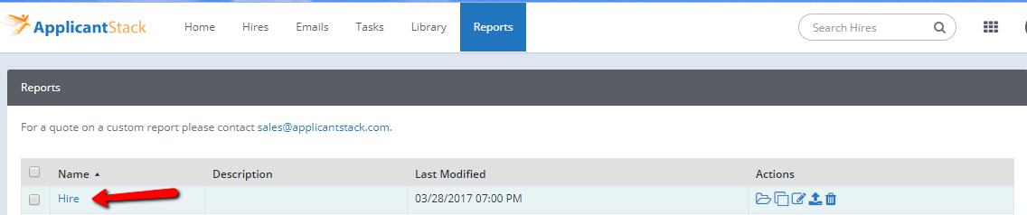 Reports Tab in ApplicantStack Onboard