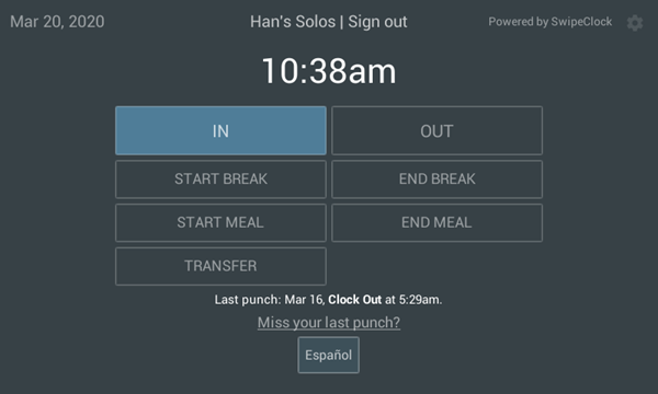 Swipeclock Touch - Clock In and Out Instructions