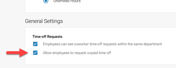 WFH - Unpaid Time Off Setup