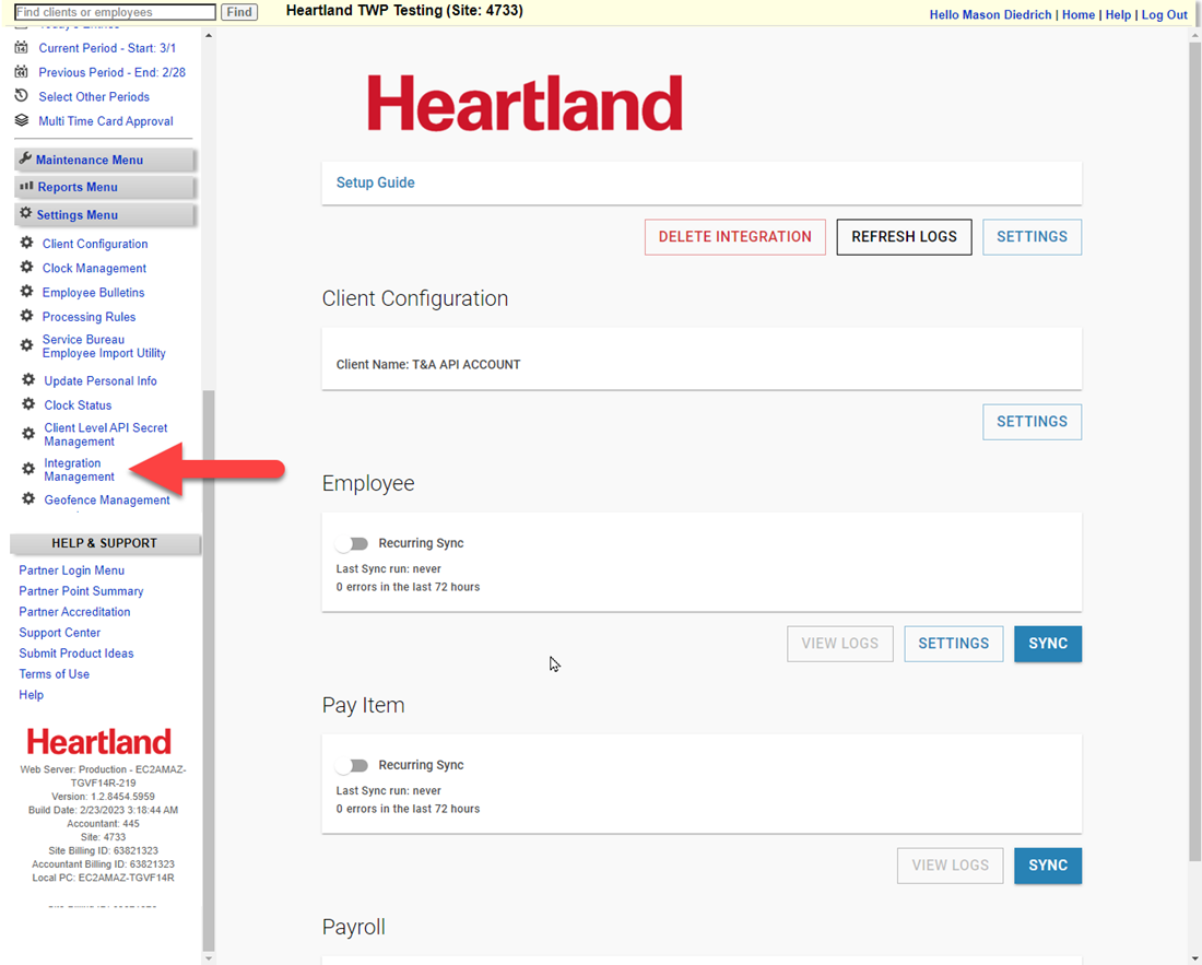 Heartland - TimeWorksPlus Integration