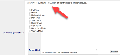 Filtered Clock Prompts