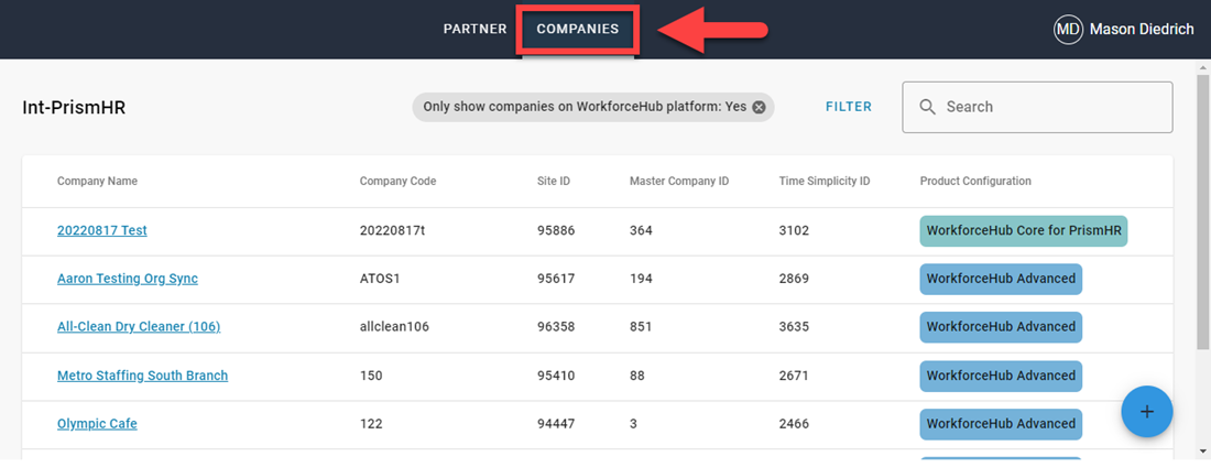 PrismHR - WorkforceHub Company Setup
