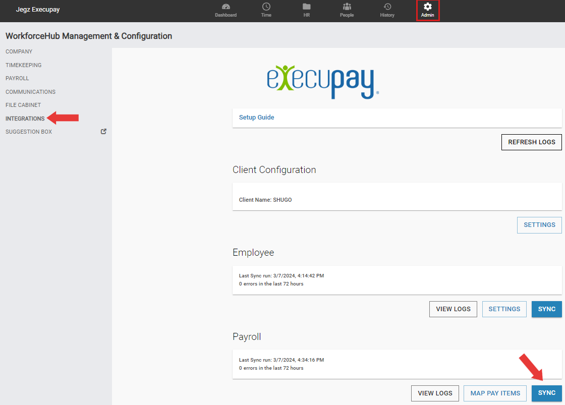 Execupay - WorkforceHub Payroll Export