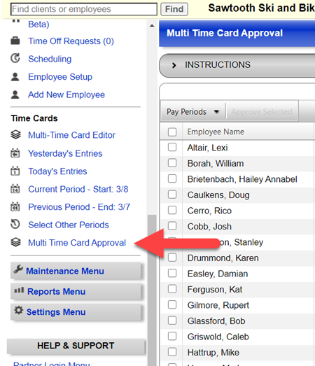 Multi Time Card Approval